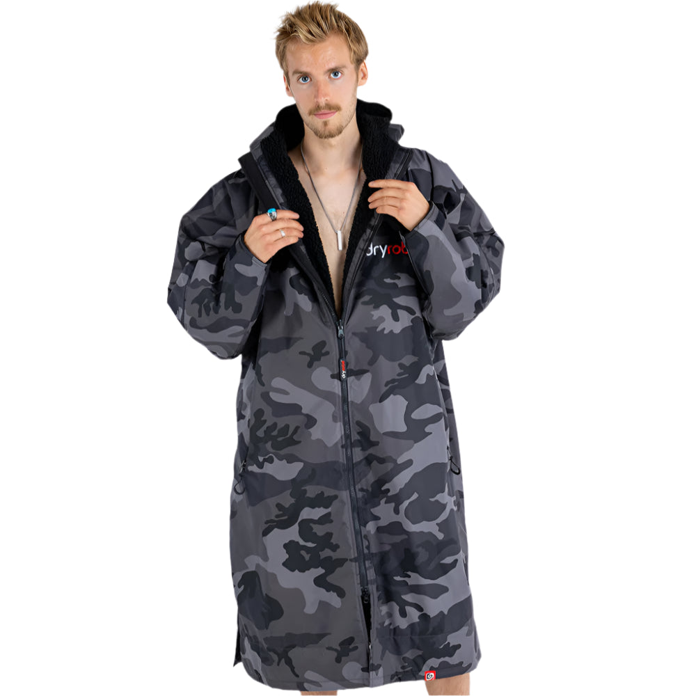 DRYROBE Advance Long Sleeve Coat - Black Camo