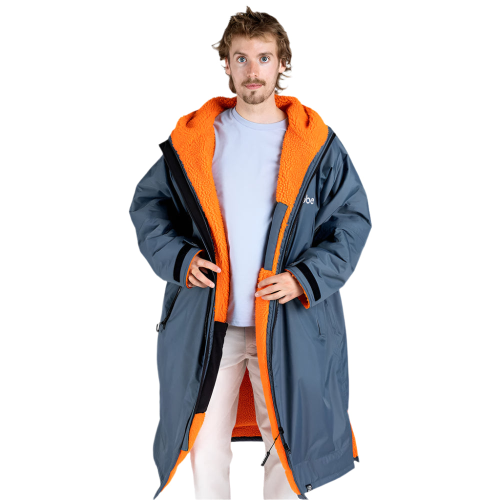 DRYROBE Advance Long Sleeve Coat - Dark Grey/Orange